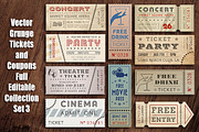 Vector Grunge Tickets and Coupons 3, a Texture Illustration by ...