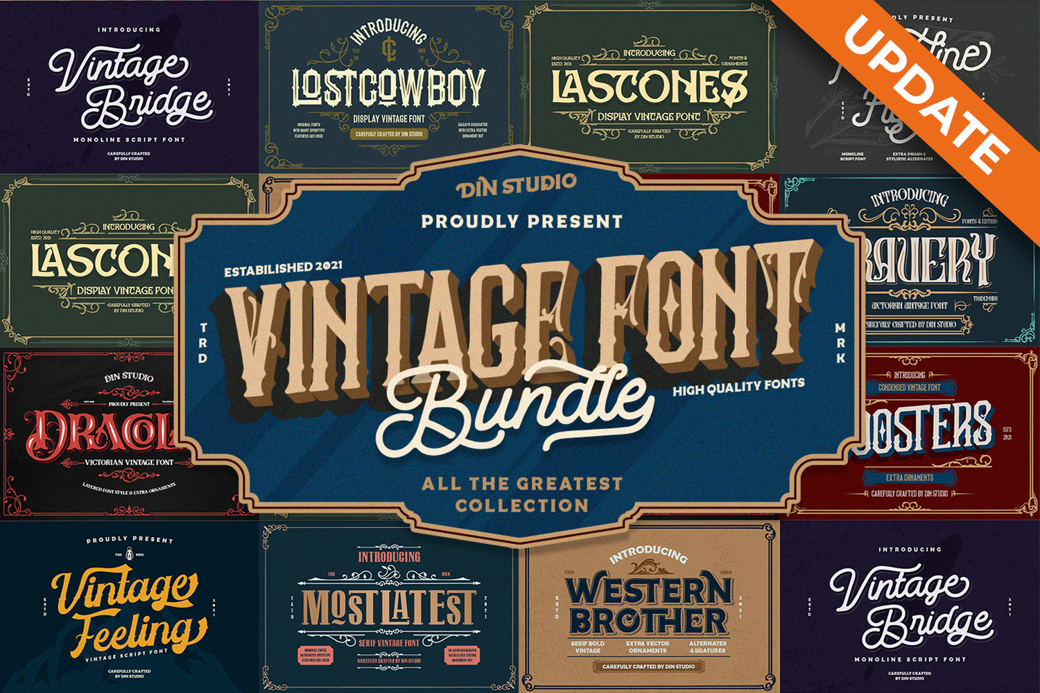 Vintage Font Bundle, a Script Font by Vintage Division