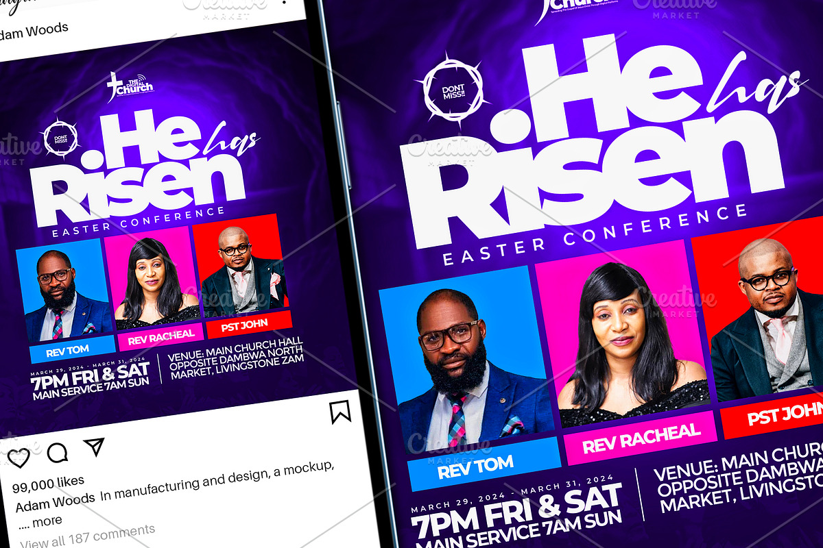 2025 Easter conference flyer templat