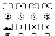 Camera viewfinder display icon set, a Graphic by Microvector