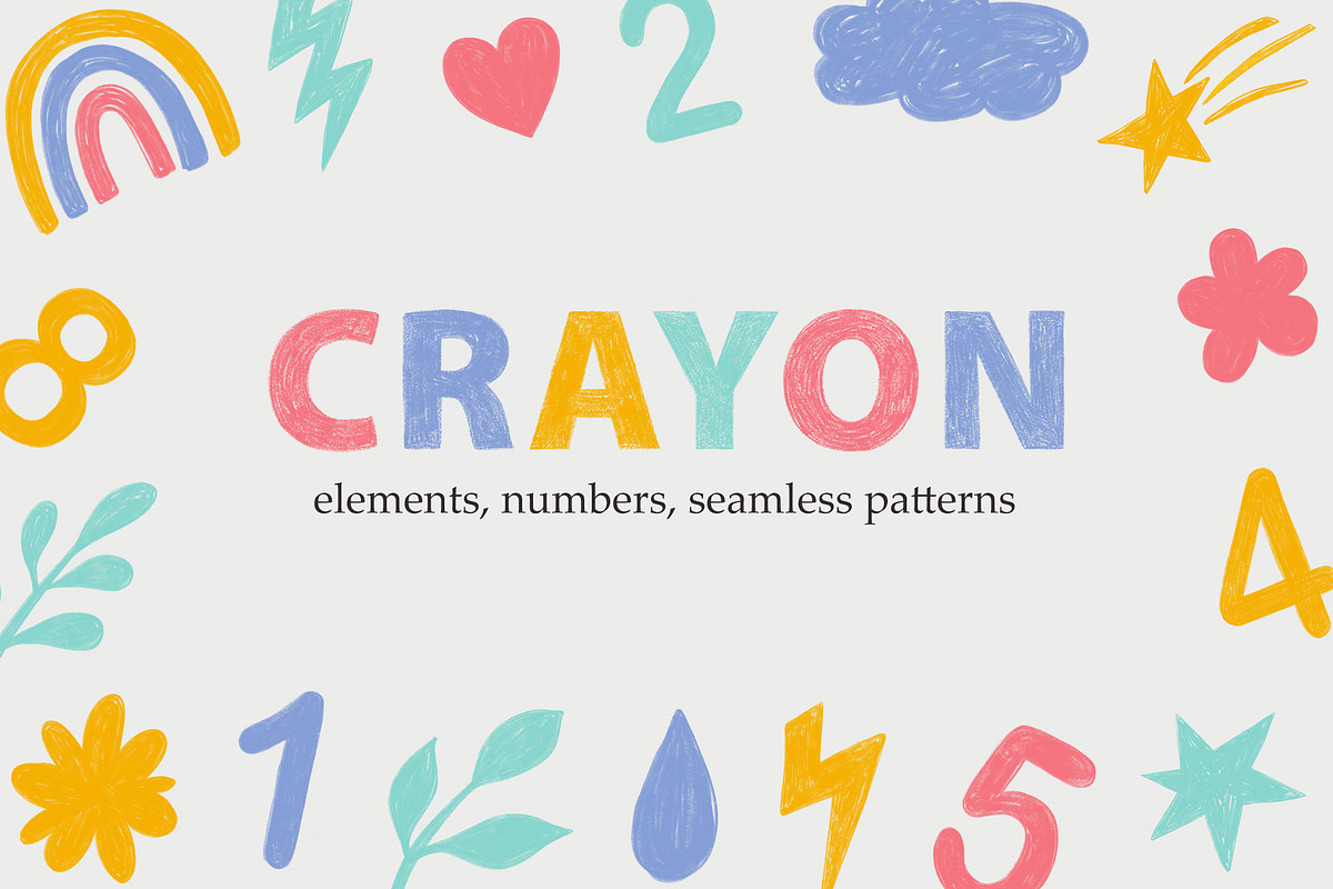 Crayon Clipart and Patterns, a Pattern Graphic by mejorana | Creative ...