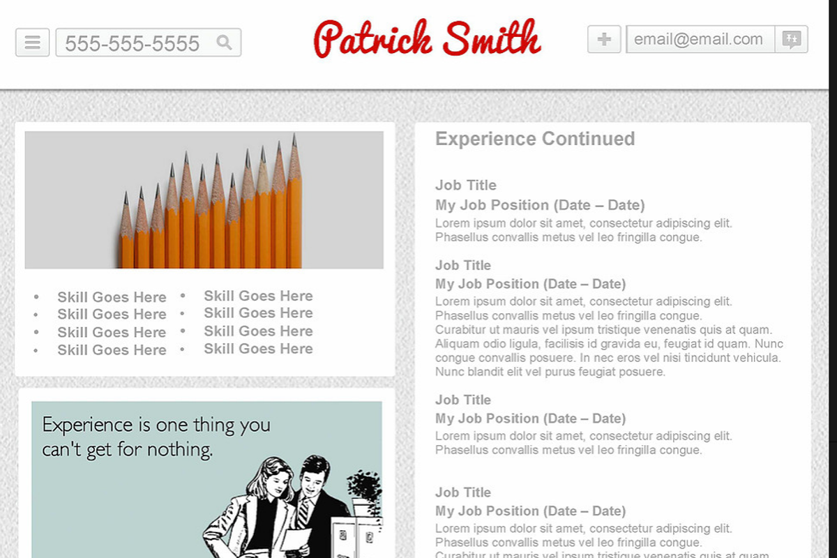 Pin-It Template Resume, a Resume Template by Orange Resume | Creative ...
