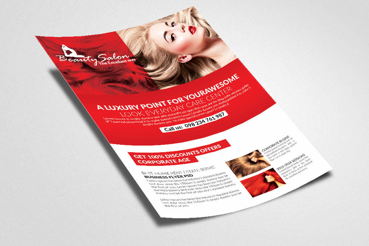 Salon Flyer Template With 2 Layouts, a Flyer Template by Psd Templates