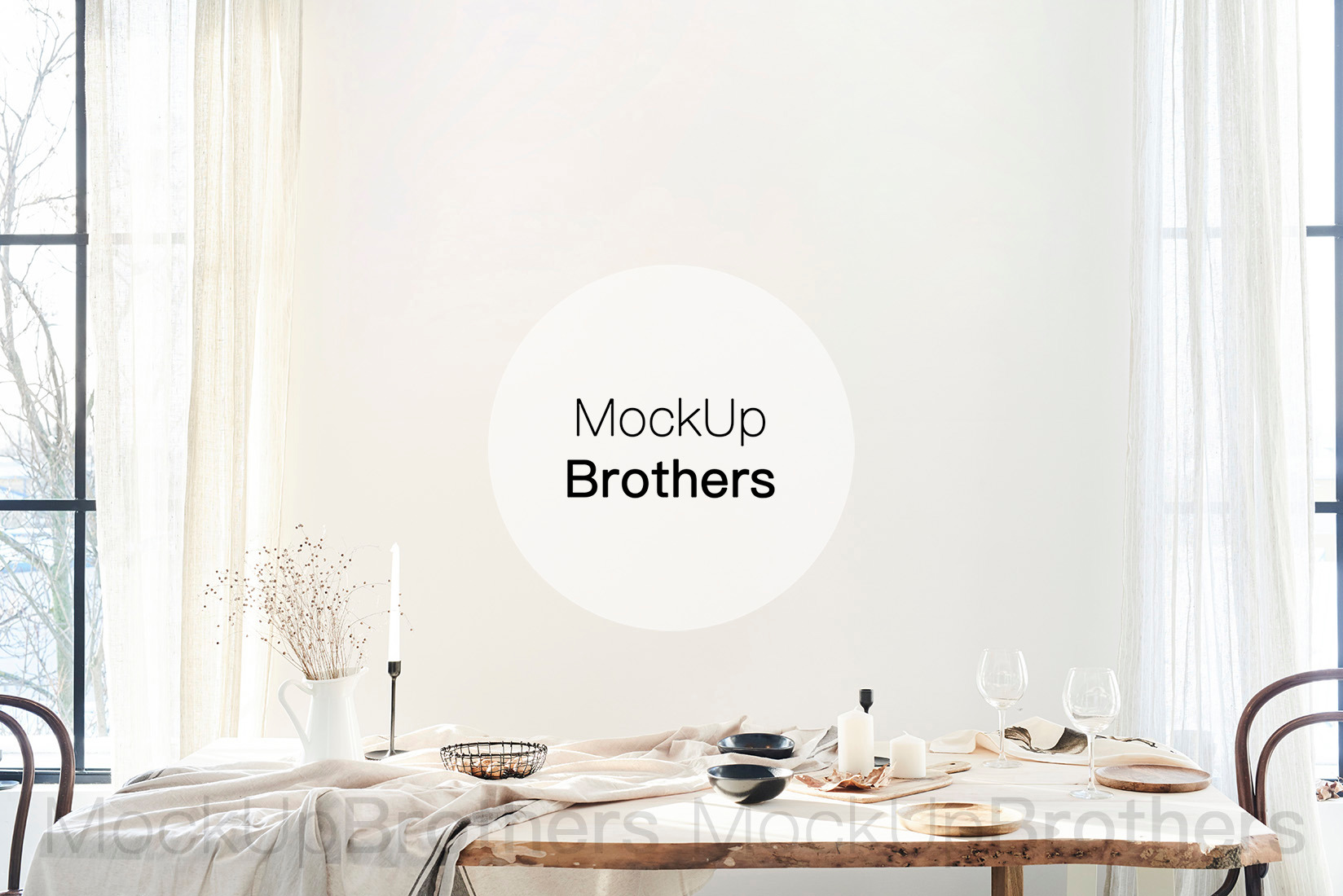 Dining Table Mockup 232, a Print Template by MockUpBrothers