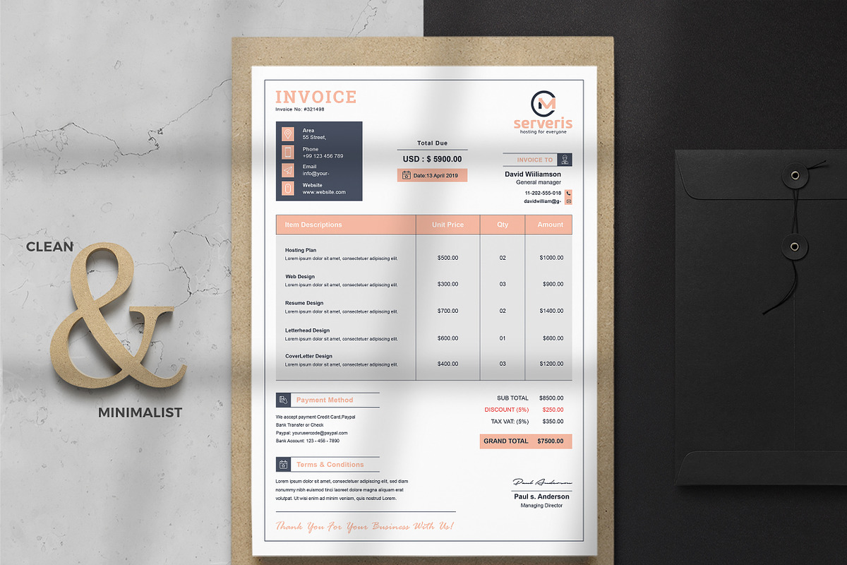 Editable Invoice Template in MS Excel | Creative Market