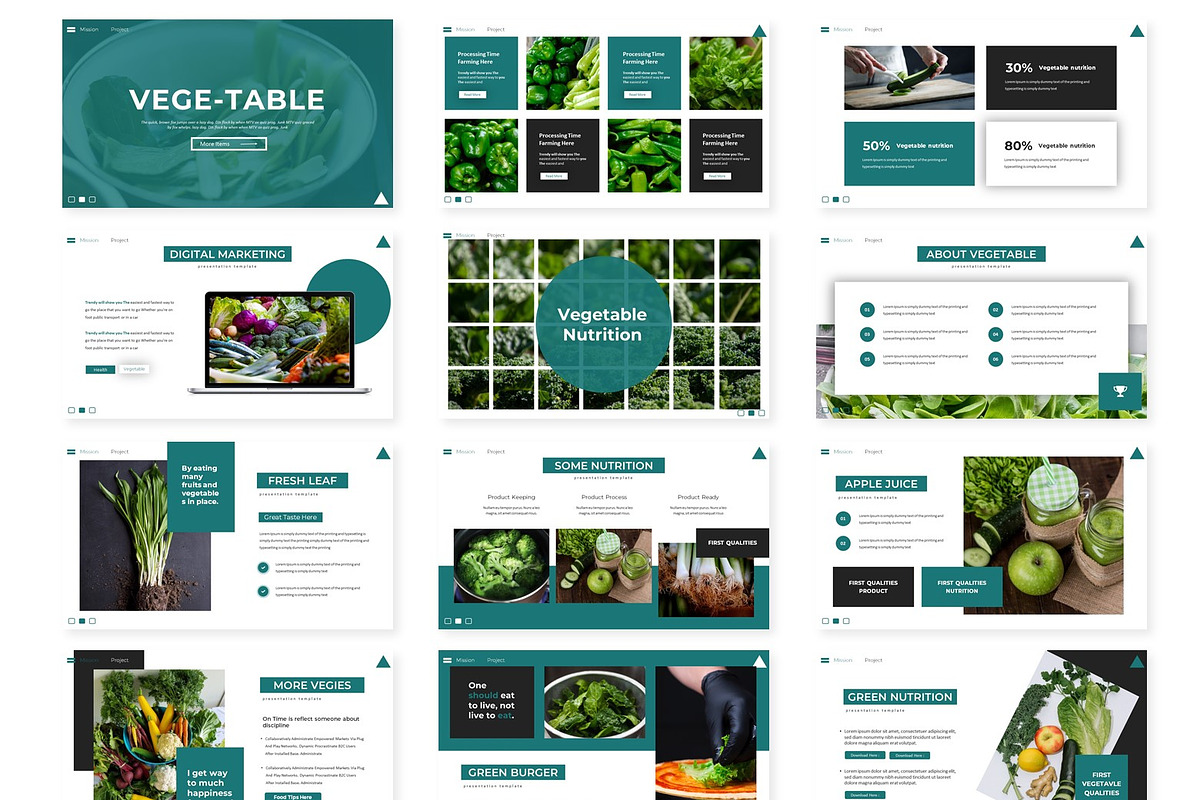 Vegetable - Powerpoint Template, a Presentation Template by AQR Studio