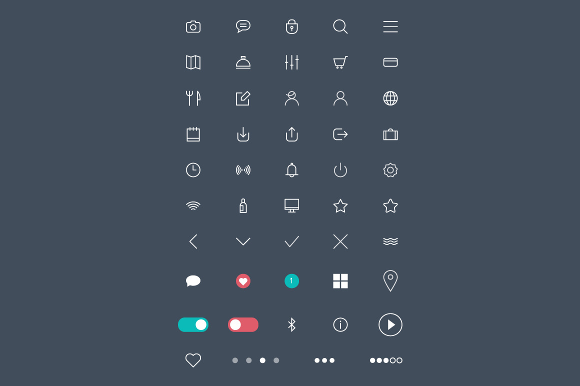Vector Icons Set in Flat Style | Outline Icons ~ Creative Market
