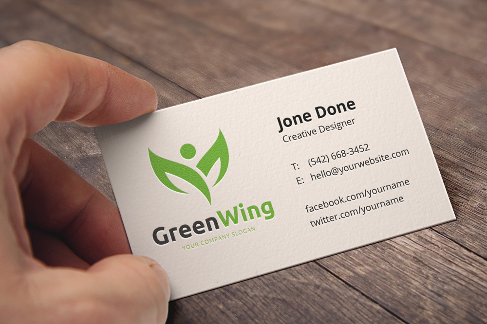 Green Wing Logo, a Templates & Theme by Vectorwins Premium Shop