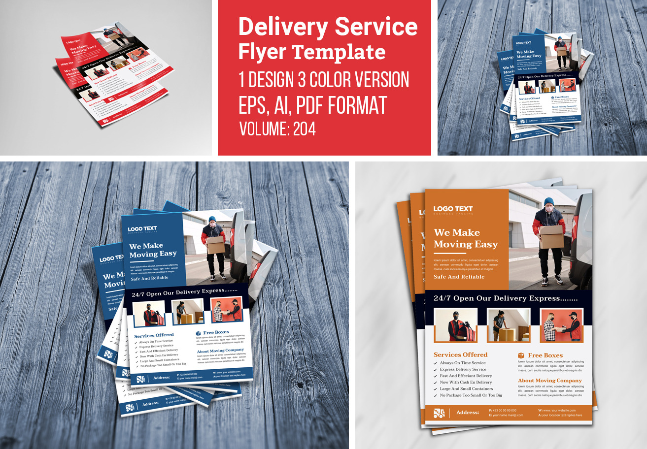 Home Delivery Service Flyer Template, a Flyer Template by MRI STUDIO