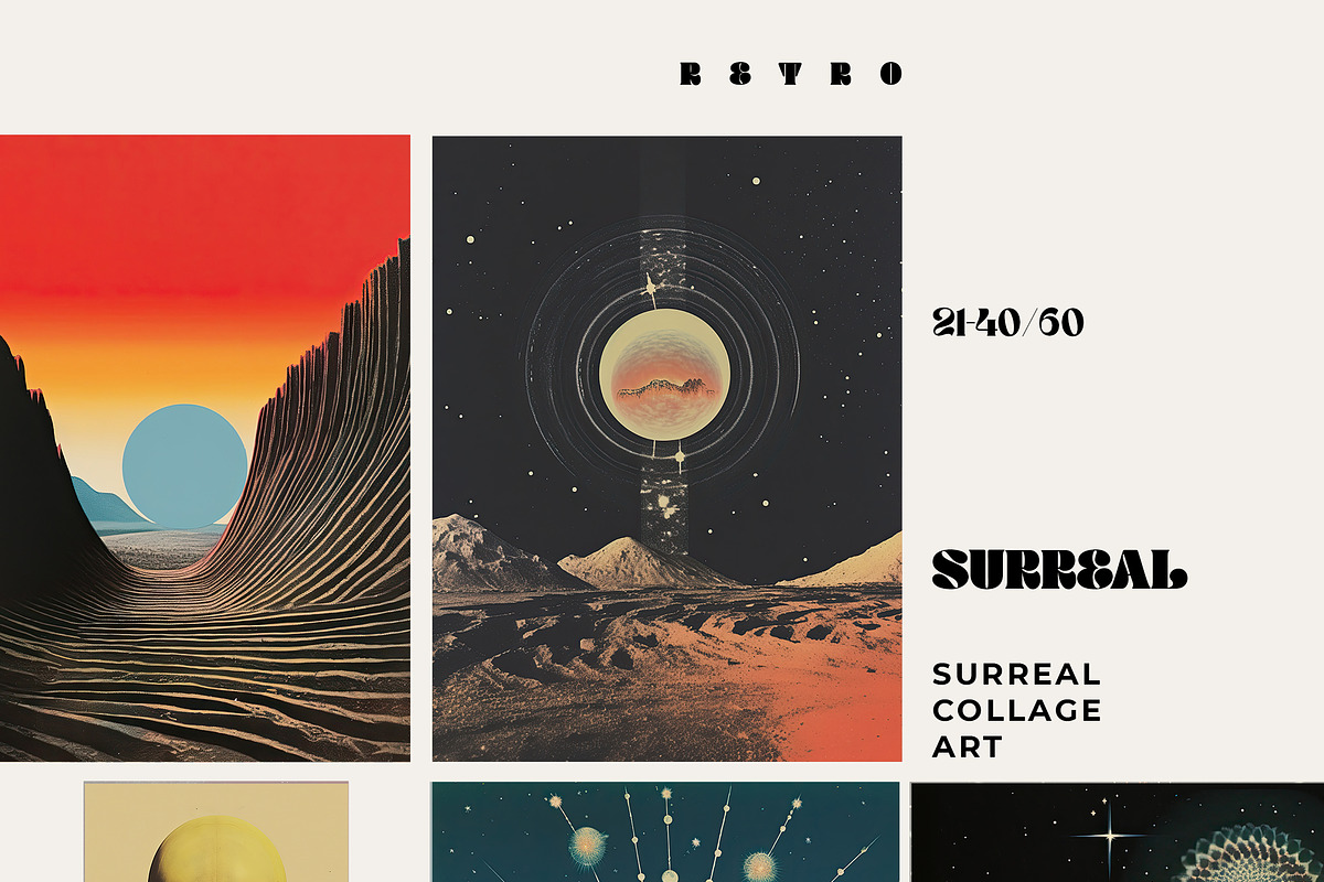RETRO SURREAL Collage Art Posters