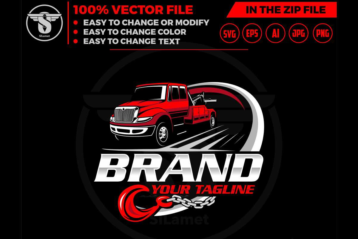 tow truck logo, towing truck logo, a Branding & Logo Template by ...