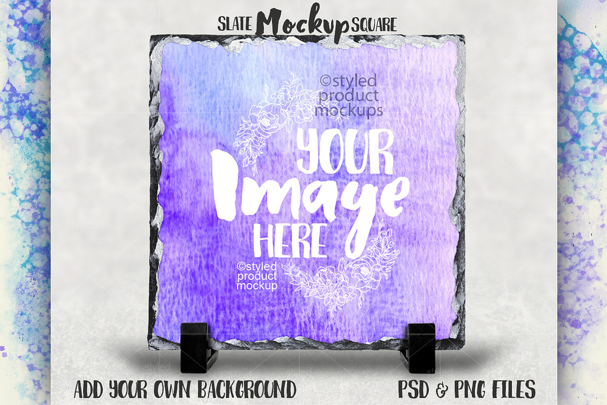 Sublimation square slate mockup, a Product Mockup by StyledProductMockups