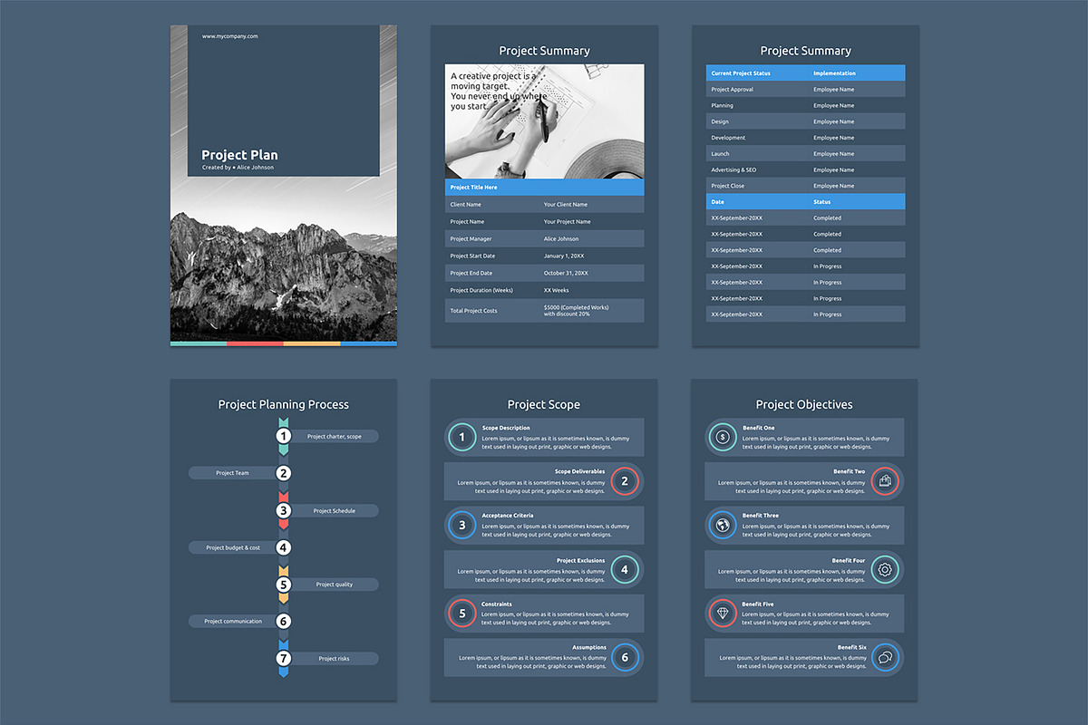 A4 Vertical Project Plan PowerPoint