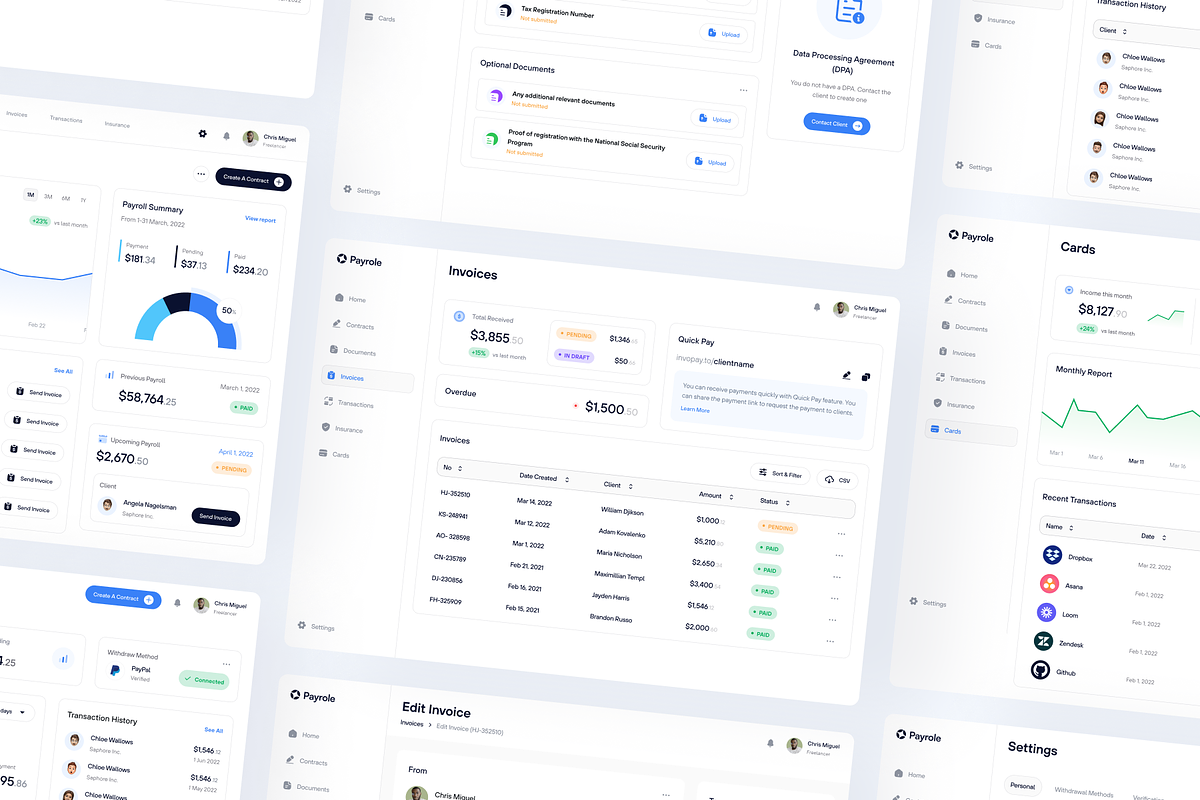 Payrole - Payroll Management UI kit, an UI Kit Template by dhuhacreative