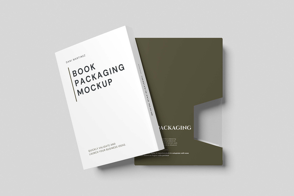 Book Packaging Mockup, a Books & Magazine Mockup by xavier_studio