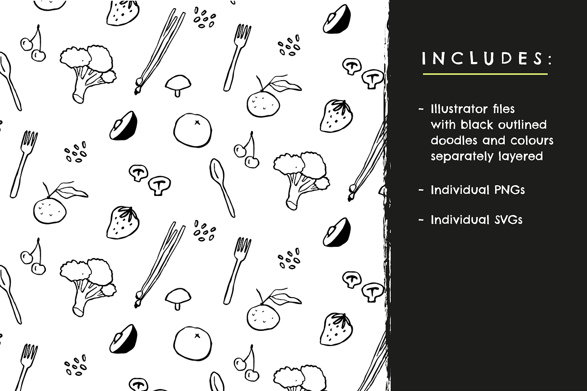 Kitchen Doodles - Illustration Set, a Food Illustration by Marinastu