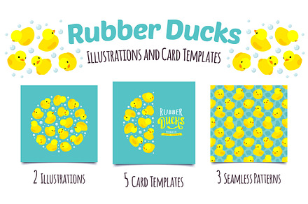 Rubber Ducks | Card Templates ~ Creative Market