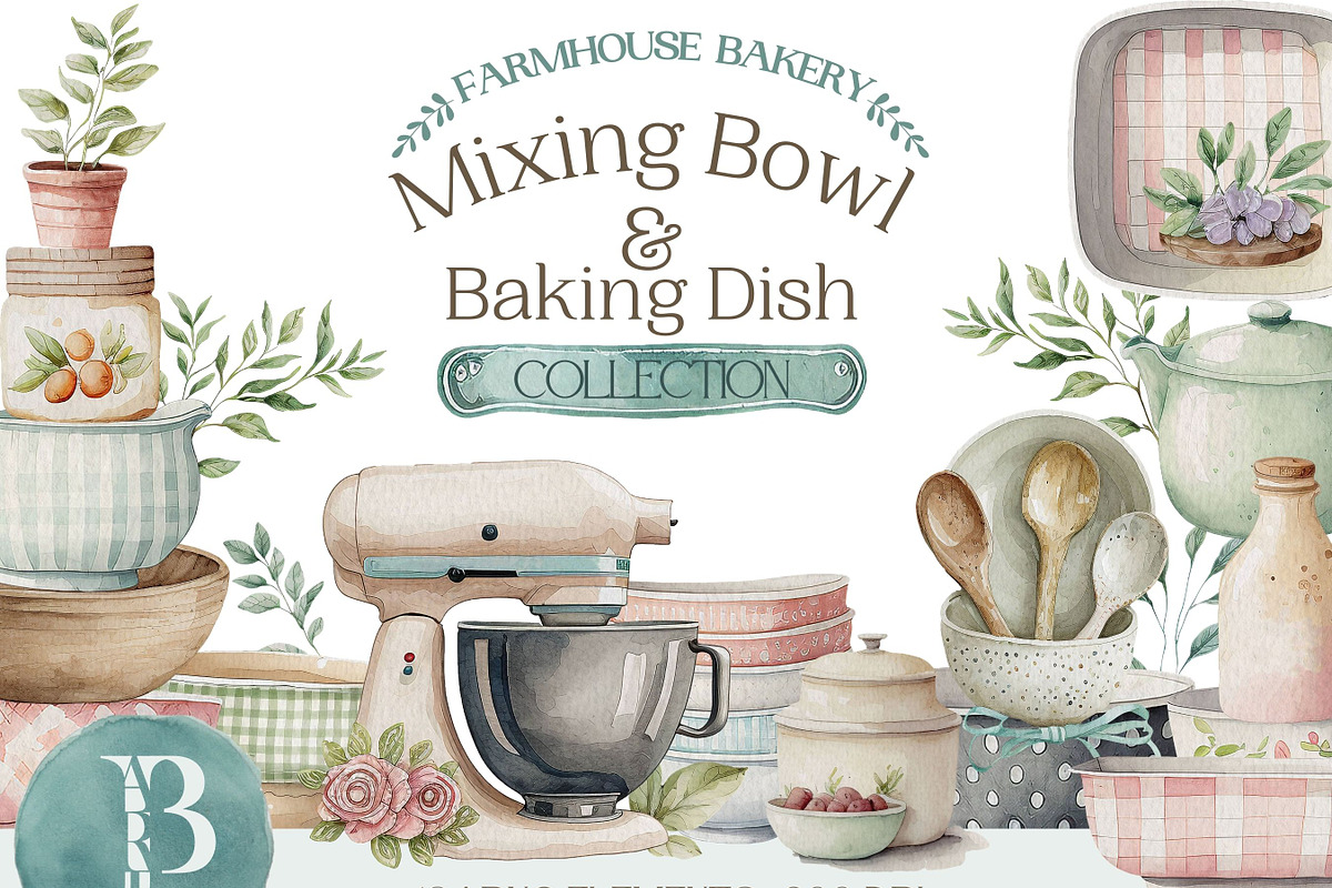 Farmhouse Baking Clipart Collection, a Graphic by JBArt Clipart