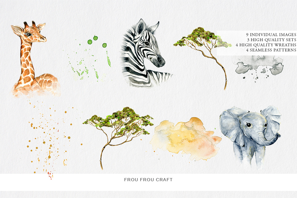 Savannah Clip Art, an Animal Illustration by Frou Fou Craft