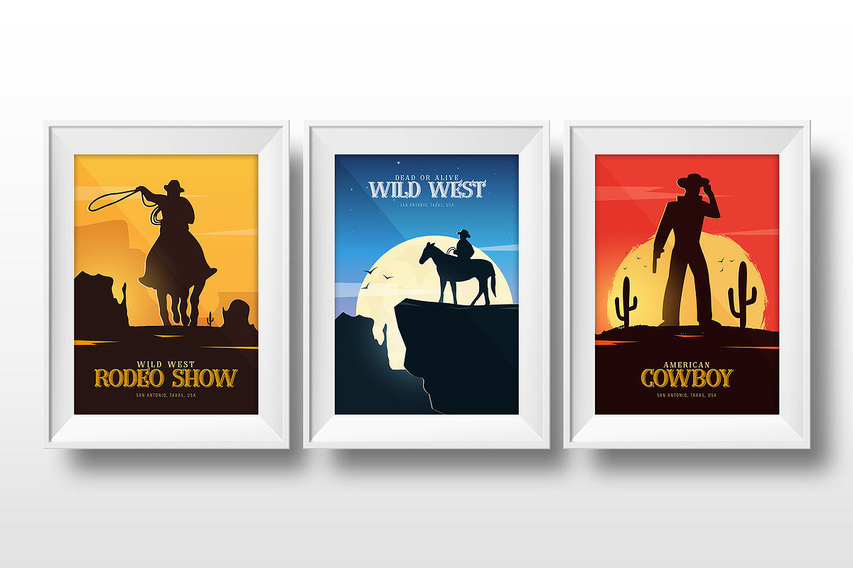 Cowboy & Wild West Posters, a Person Illustration by Leo Edition