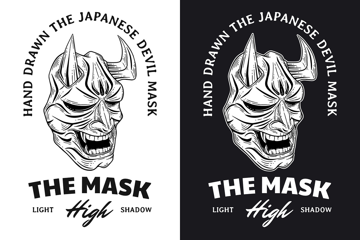 15 Set Japanese Demon Mask Skull, an Illustration by Morspective ...