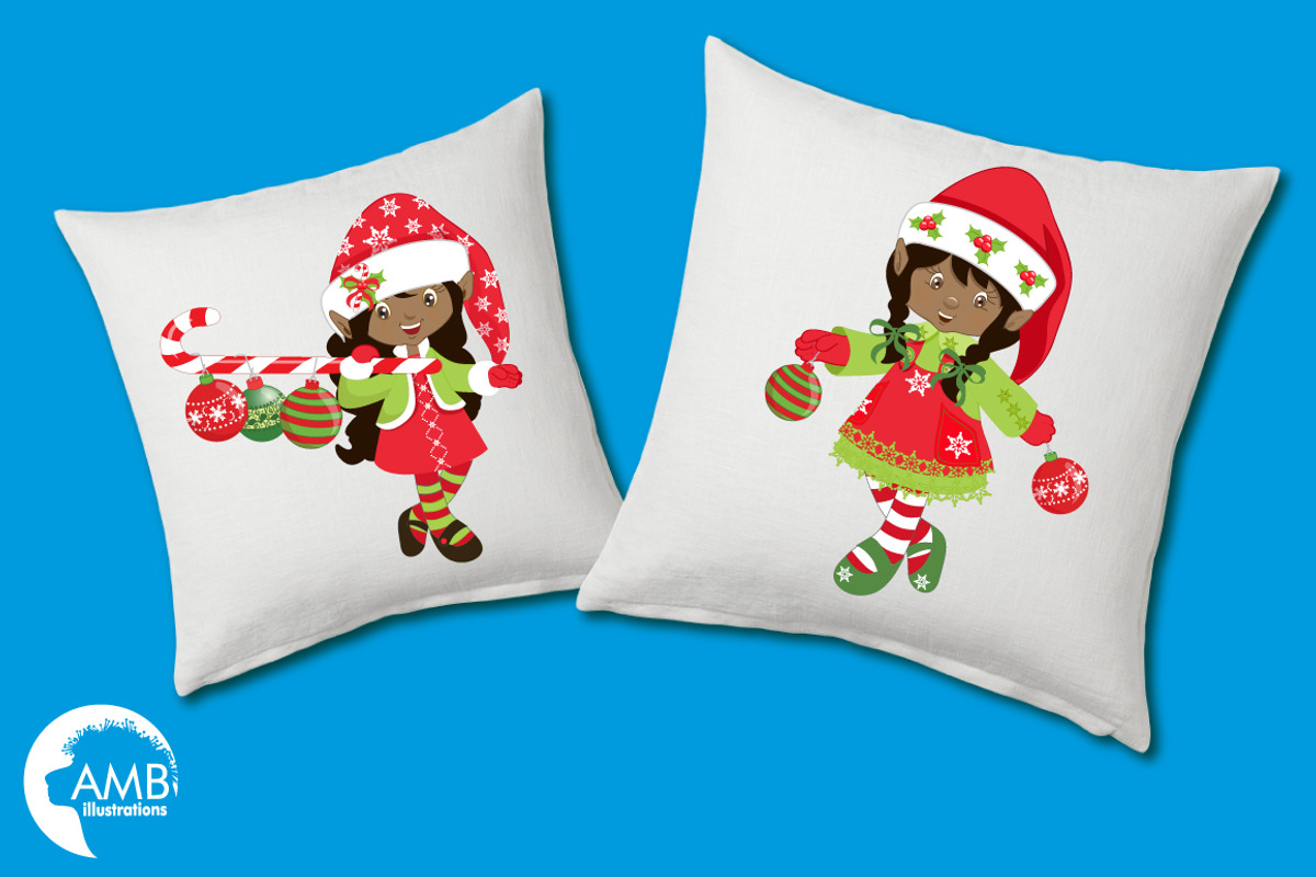 African American Xmas Elves AMB-196, an Illustration by AMBillustrations