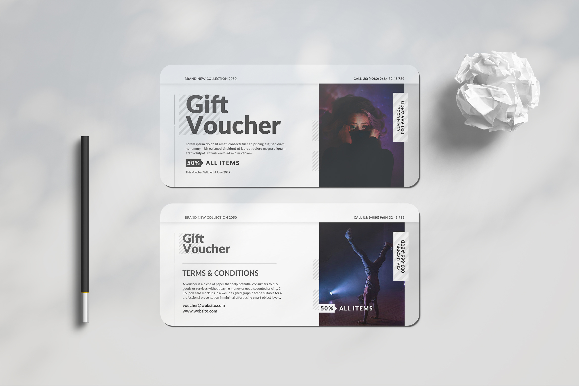 Gift Voucher Template 02, a Card Template by graphix_shiv