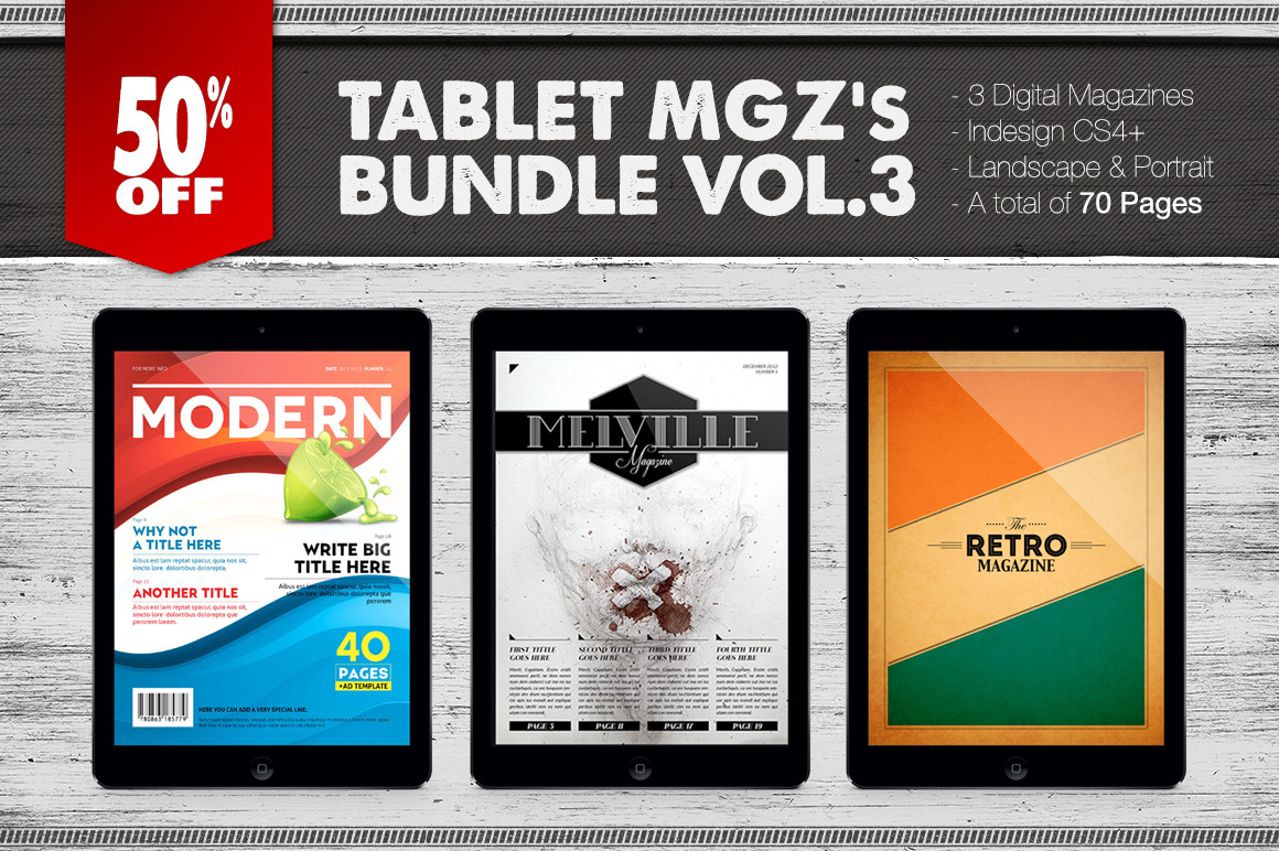 Tablet Magazines Bundle 3, a Magazine Template by Luuqas Design