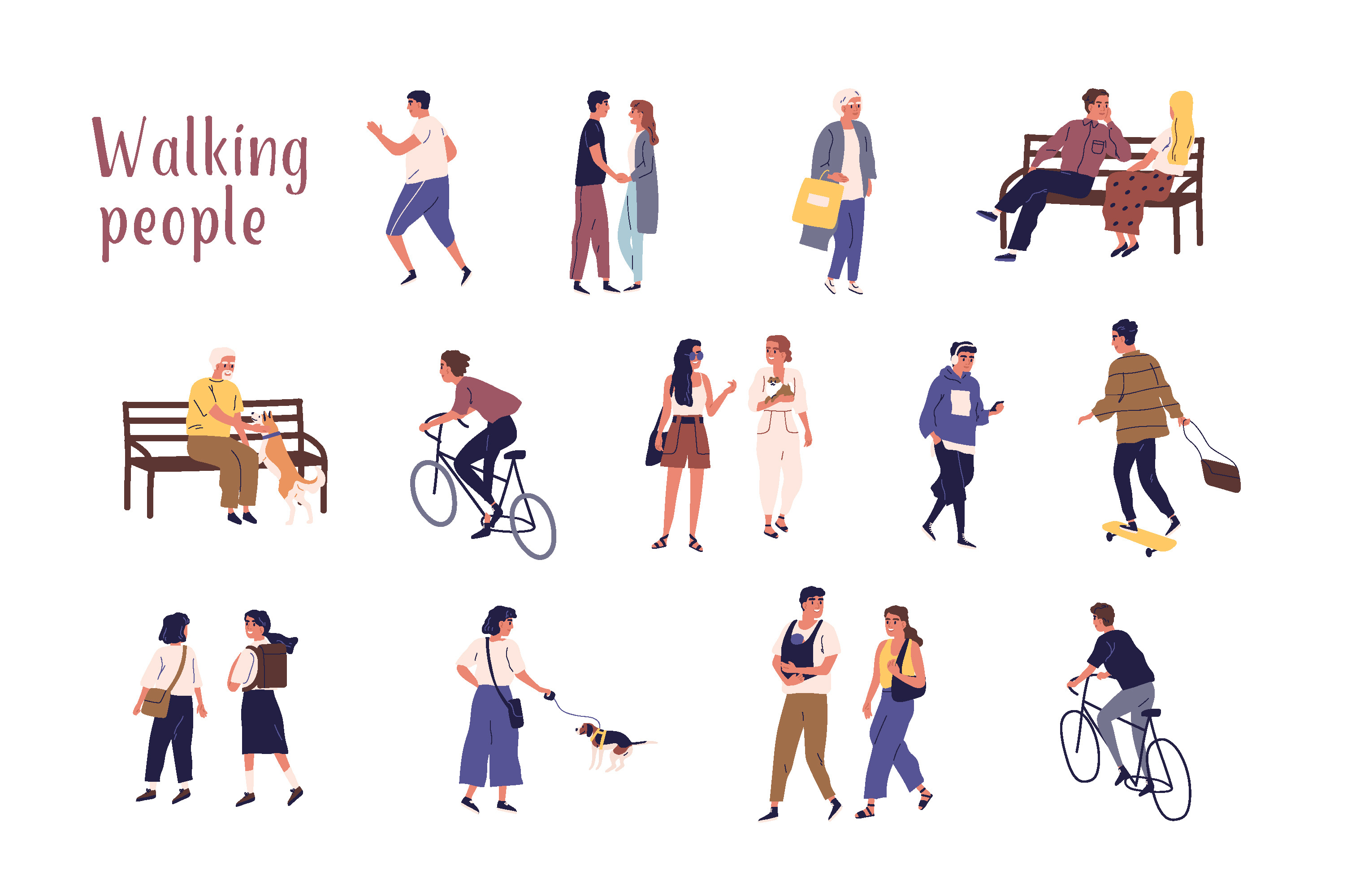People on the street set, an Education Illustration by Good Studio