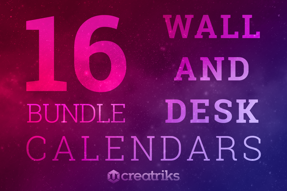 Bundle Wall and Desk Calendars, a Templates & Theme by Creatricks ...