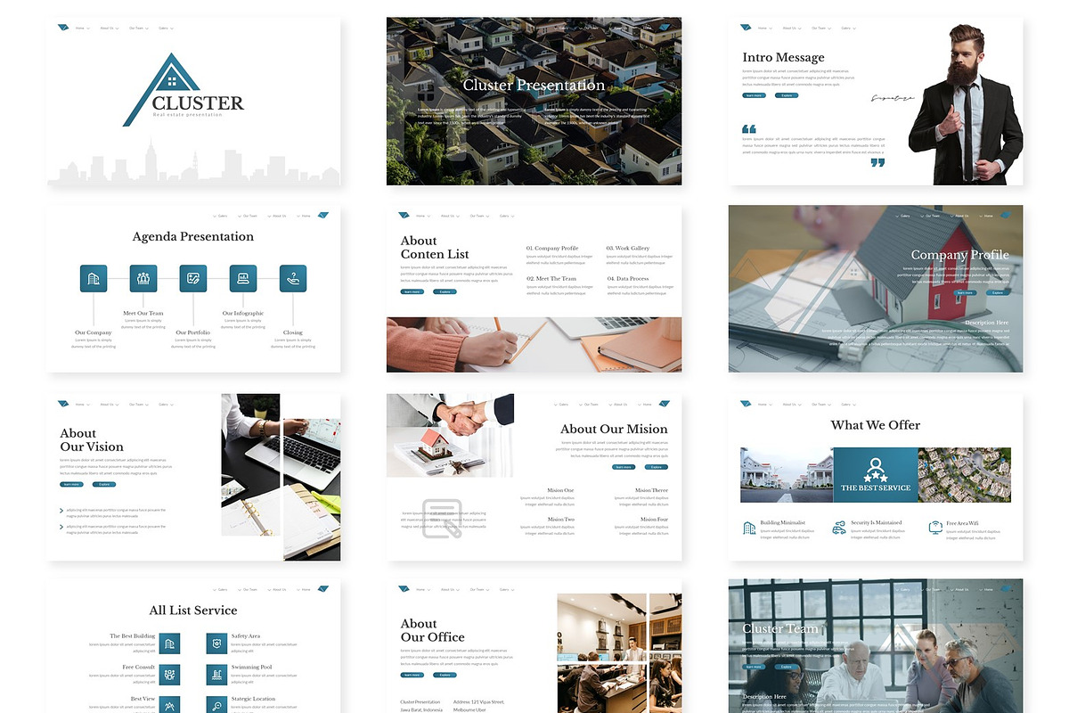 Cluster - Google Slides Template, a Presentation Template by inspirasign