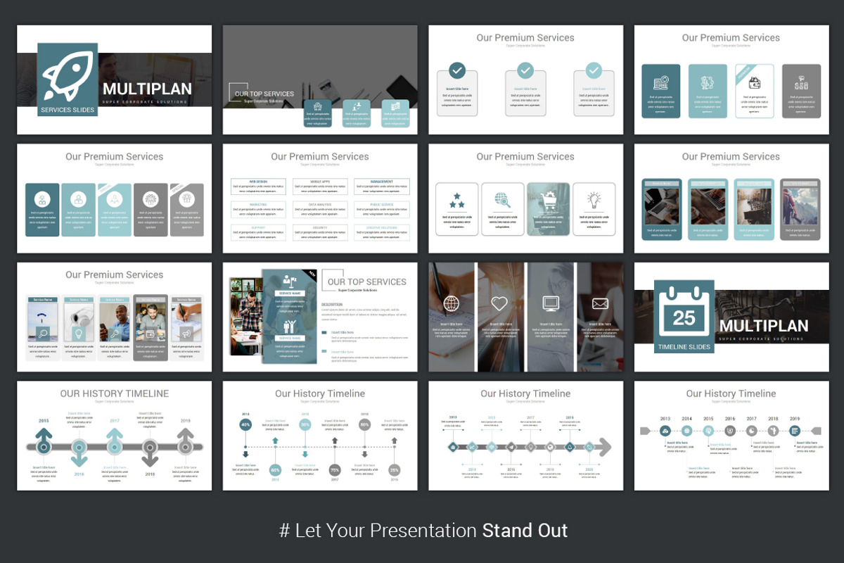 Modern MultiPlan PowerPoint Template, a Presentation Template by SlideOne