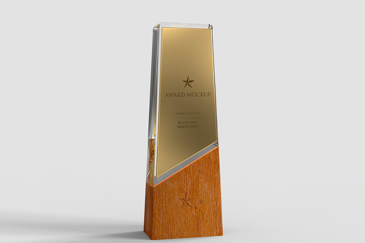 Modern Glass Trophy Mockup, a Cups & Container Mockup by McLittle Stock