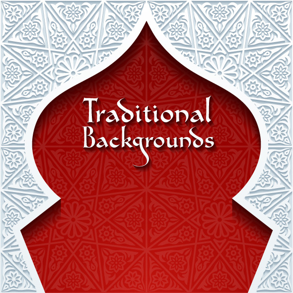 Set of traditional backgrounds, a Decorative Illustration by Absent A