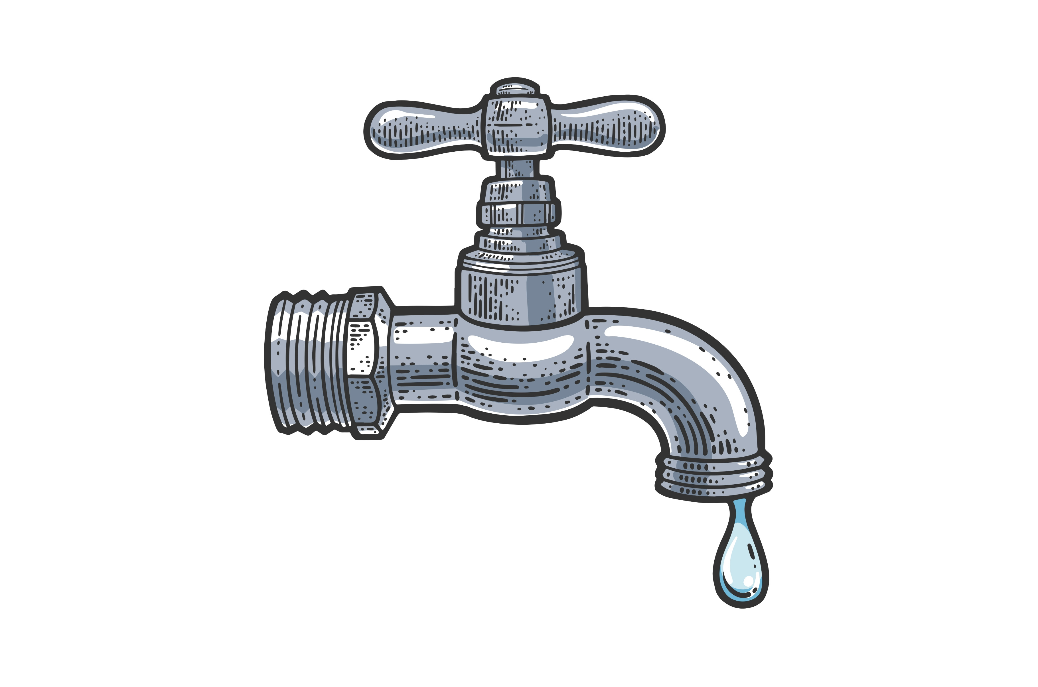 dripping faucet sketch vector, an Object Illustration by AlexArt ...