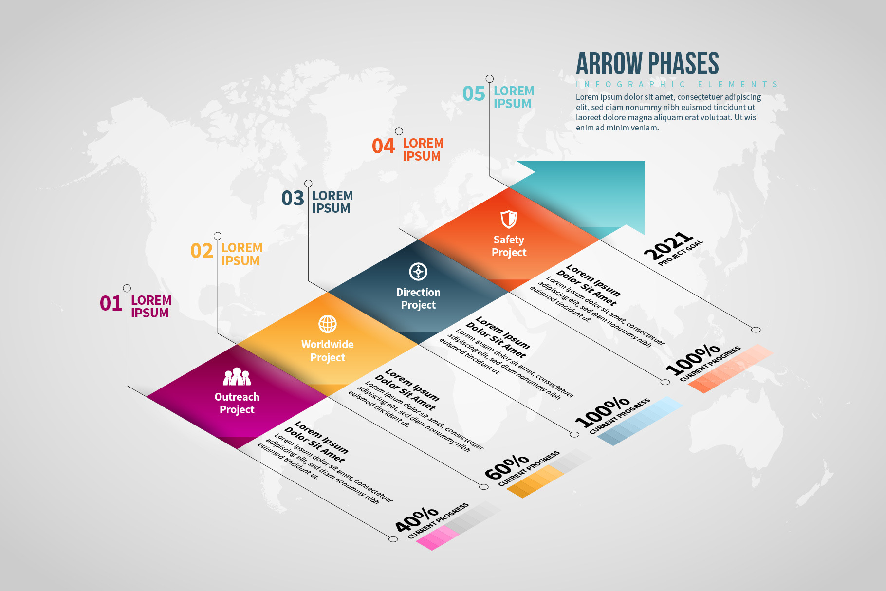Isometric Arrow Phases Infographic, a Templates & Theme by h.utomo ...