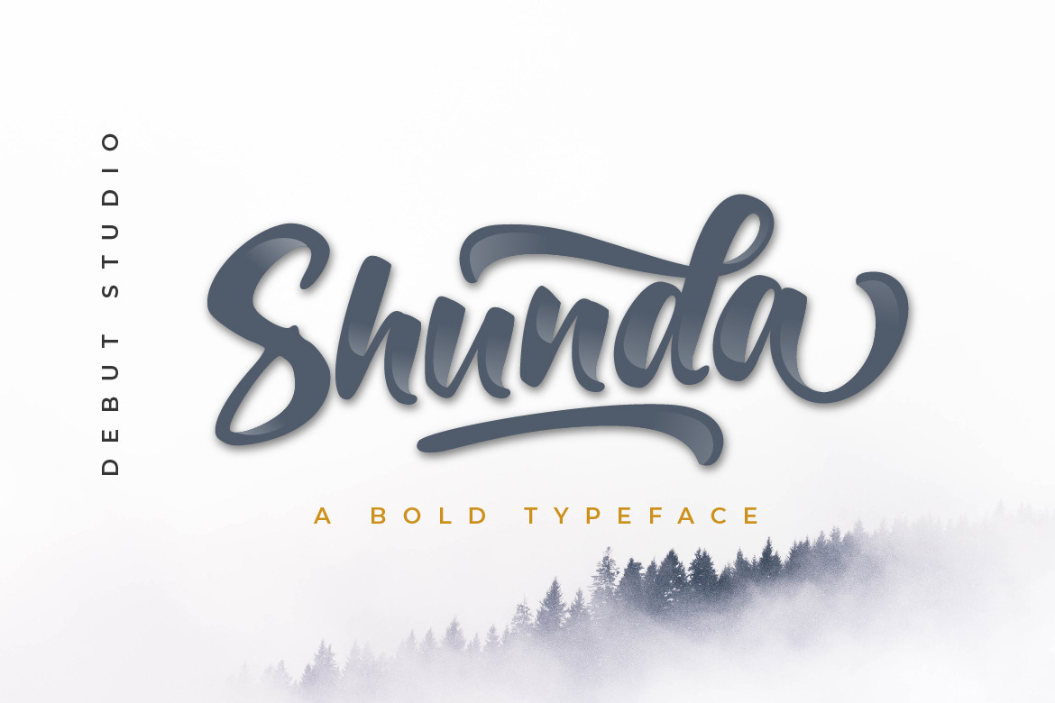 Shunda Typeface, a Script Font by Debut Studio