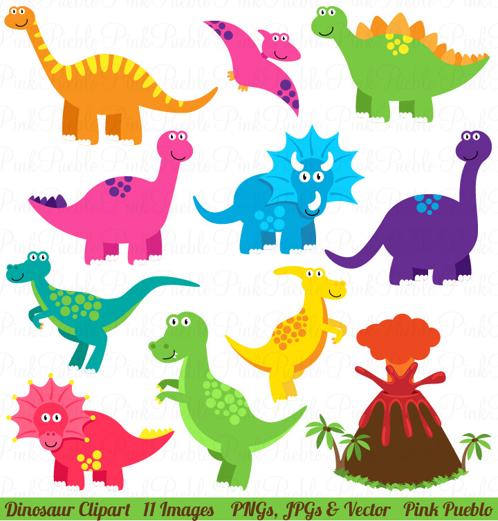 Dinosaur Clipart and Vectors, an Education Illustration by PinkPueblo