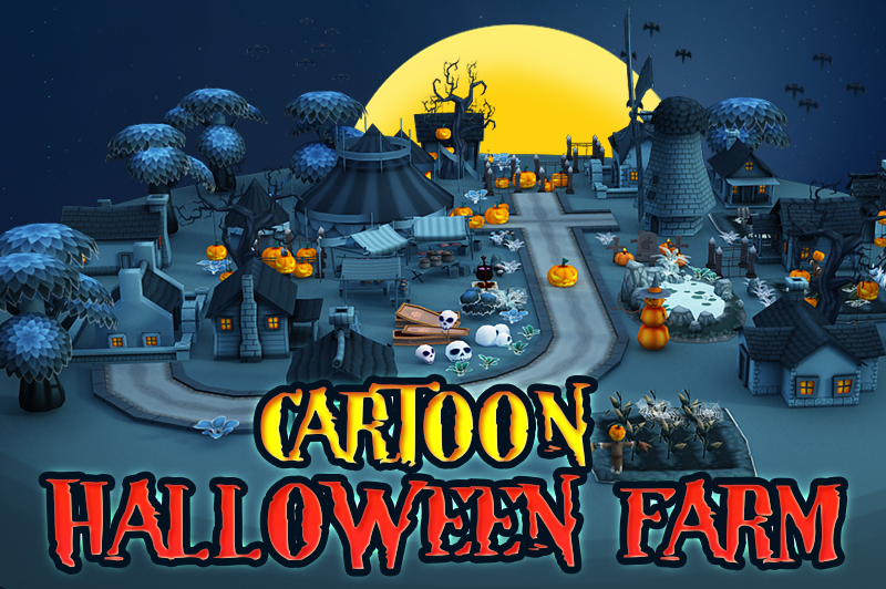 Cartoon Halloween Farm, an Environmental 3D Model by Souchenki