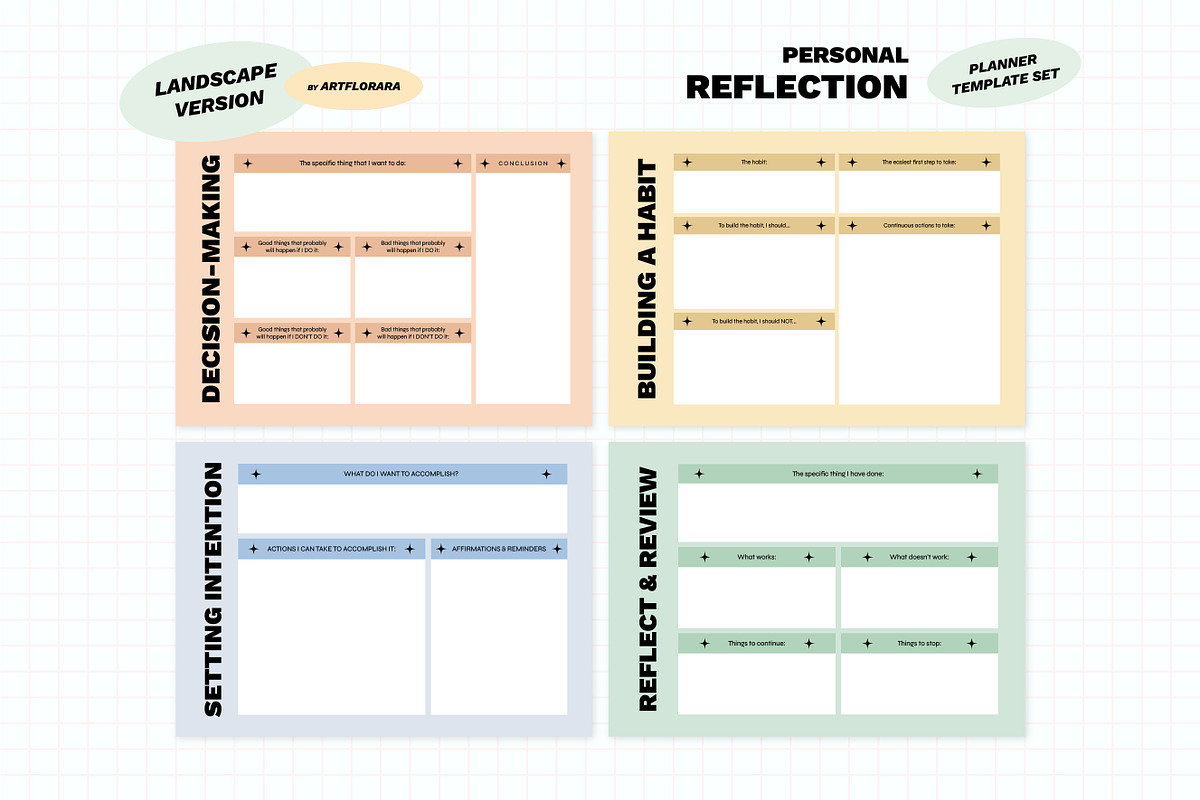 Personal Reflection & Planner Set | Creative Market
