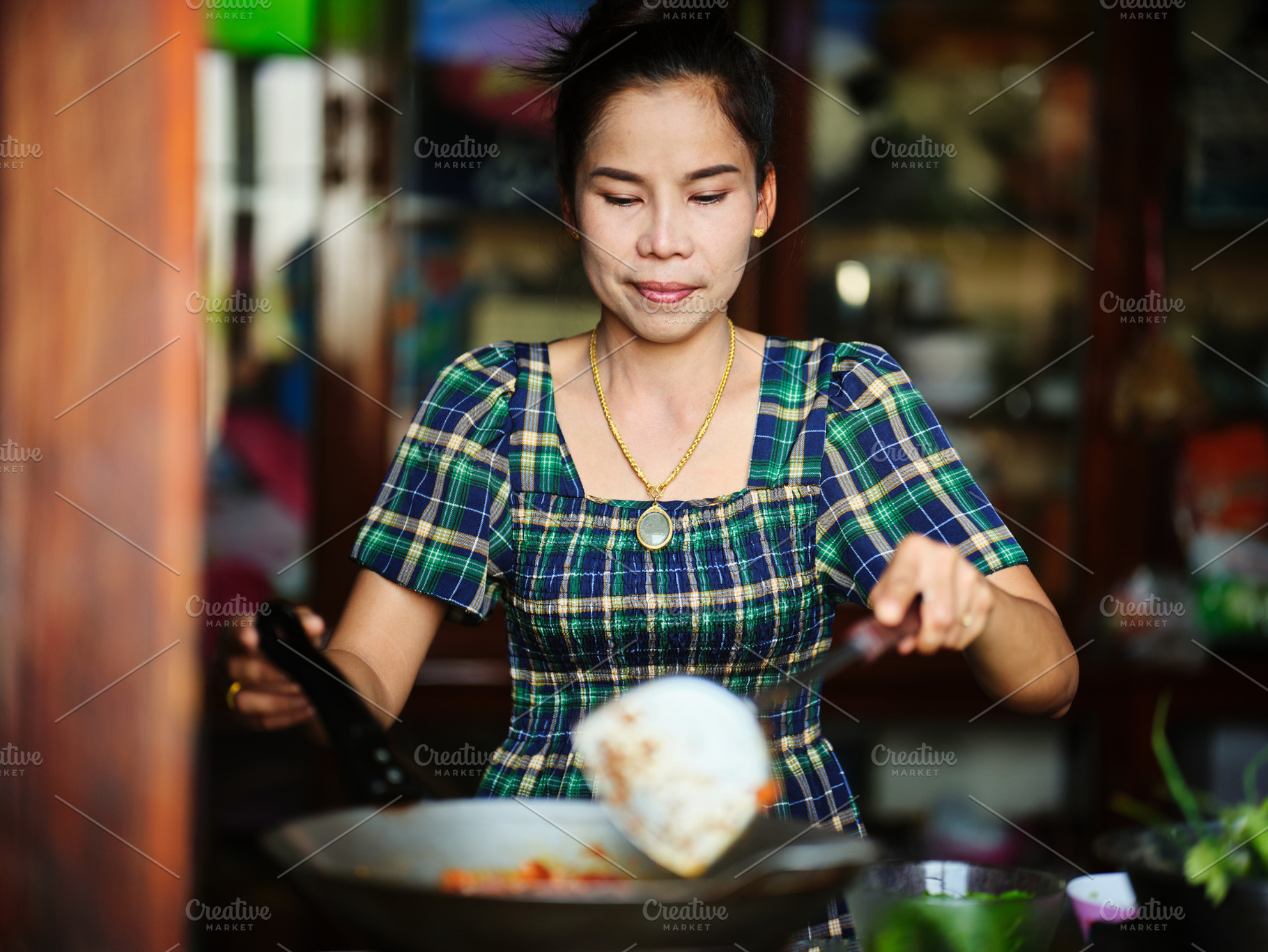 thai woman cooking curry, a Person Photo by RezArt | Creative Market
