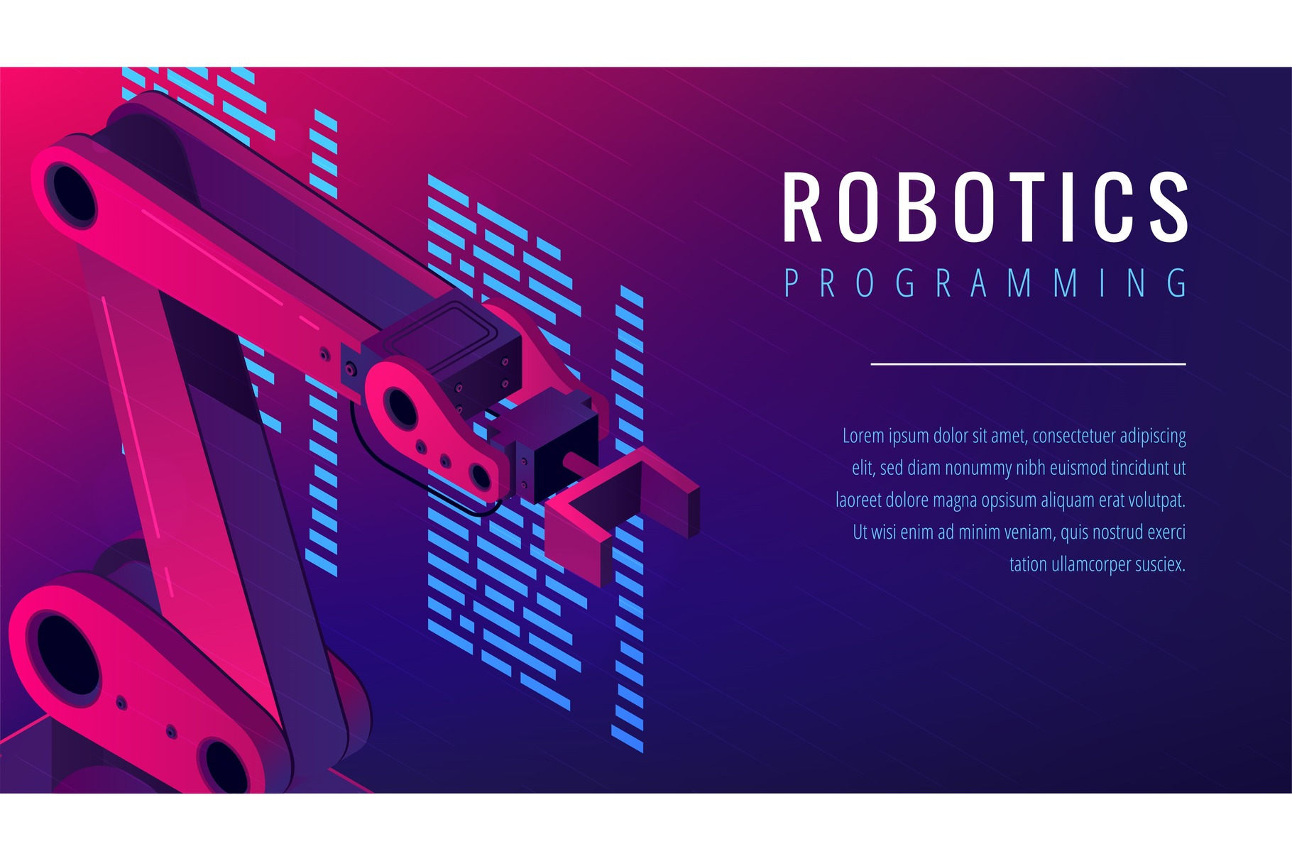 Isometric automated robot arm as robotics programming concept ...