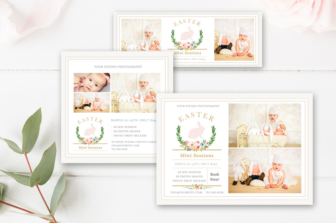 Easter Mini Session Template Set, a Flyer Template by By Stephanie Design