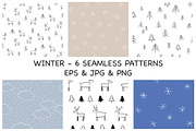 Winter patterns - ink doodle, a Pattern Graphic by Wild Rose