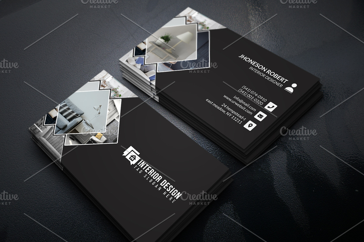 Interior designer business Card, a Business Card Template by Helal Shop