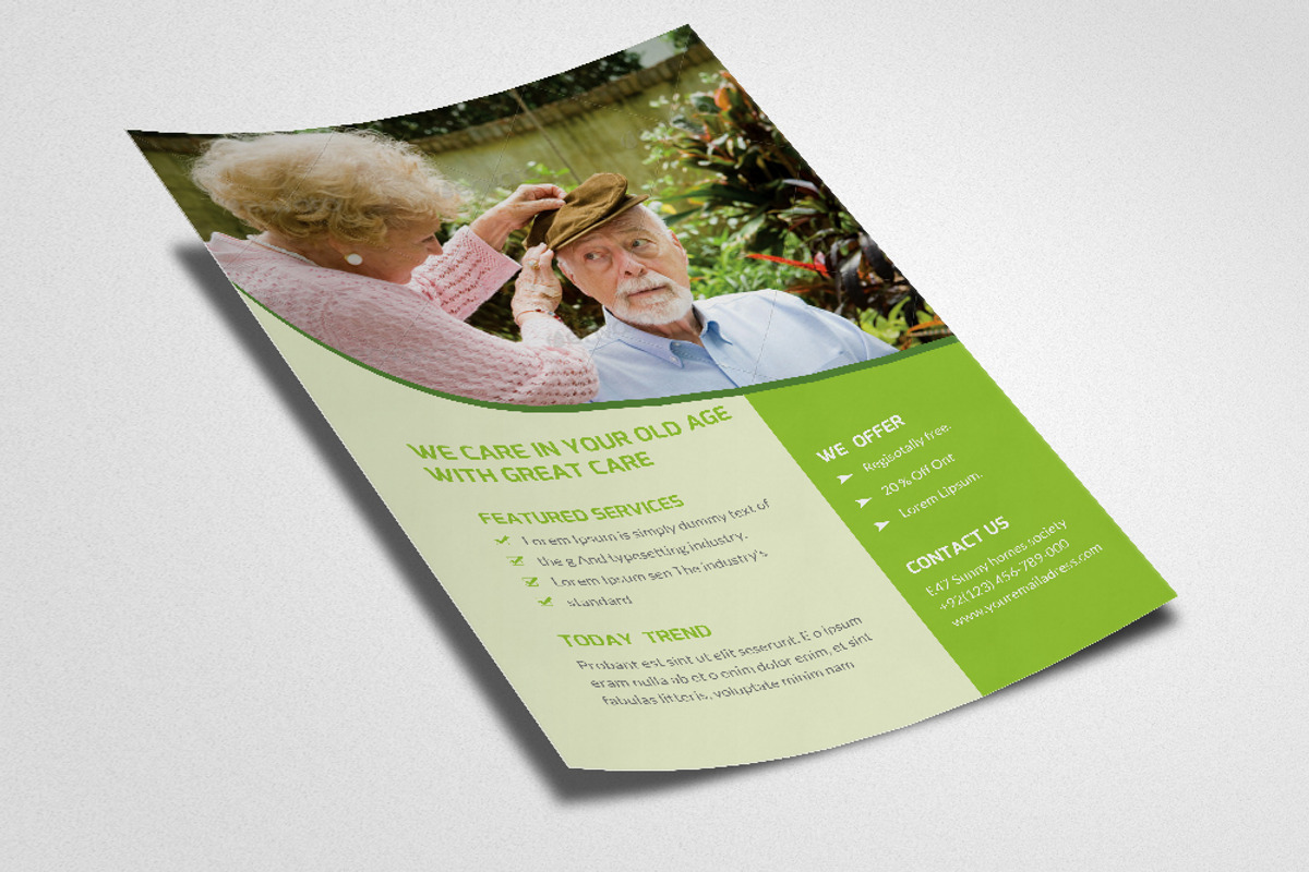 Elderly Care Flyer Template, a Flyer Template by Psd Templates