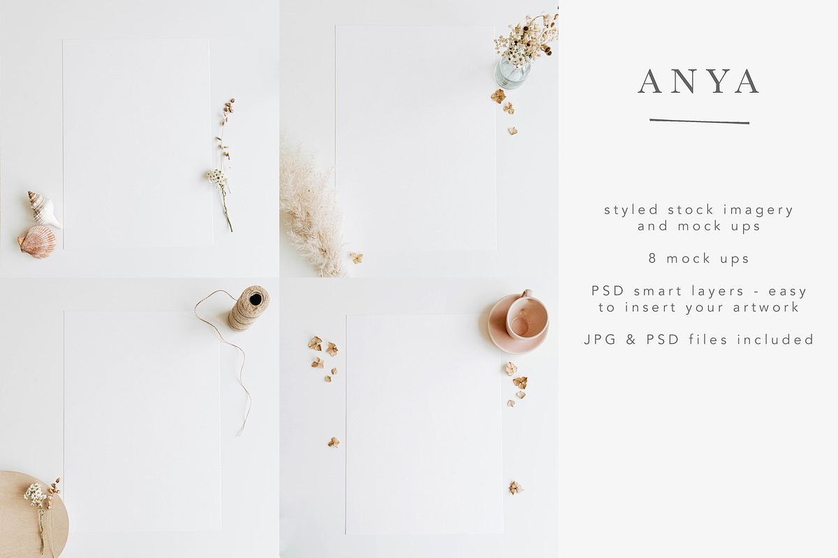 Anya Print Frame Mock Up Collection, a Print Template by Jade Golding ...