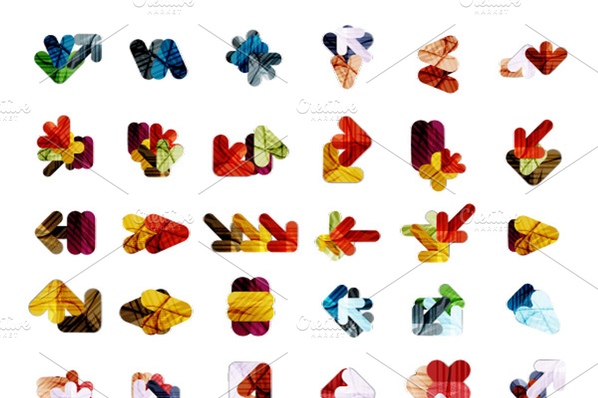 54 glossy overlapping arrow shapes, a Background Graphic by antishock ...