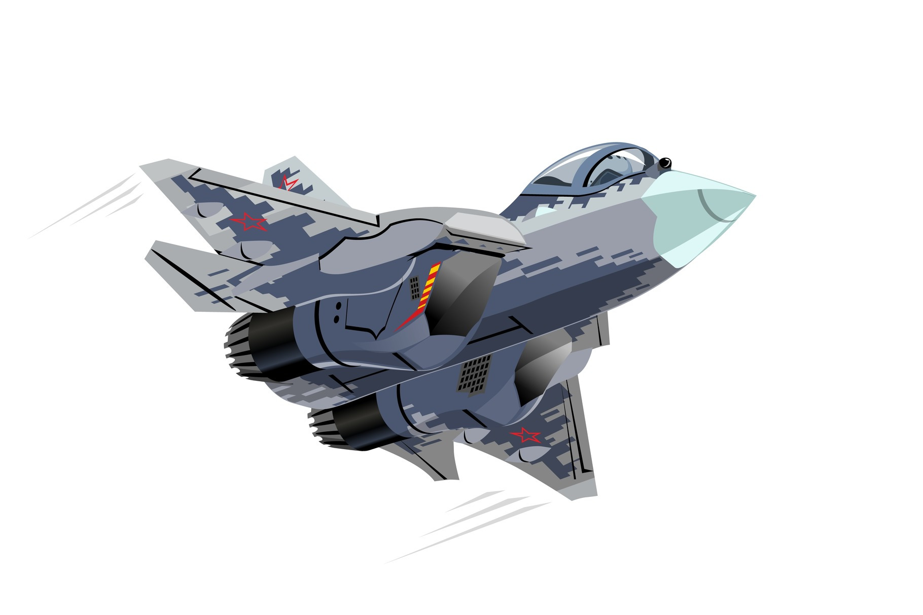 Cartoon Military Stealth Jet Fighter | Illustrations ~ Creative Market