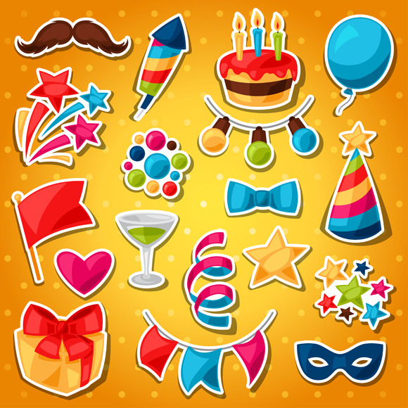 Show and party celebration stickers., an Object Graphic by incomible ...